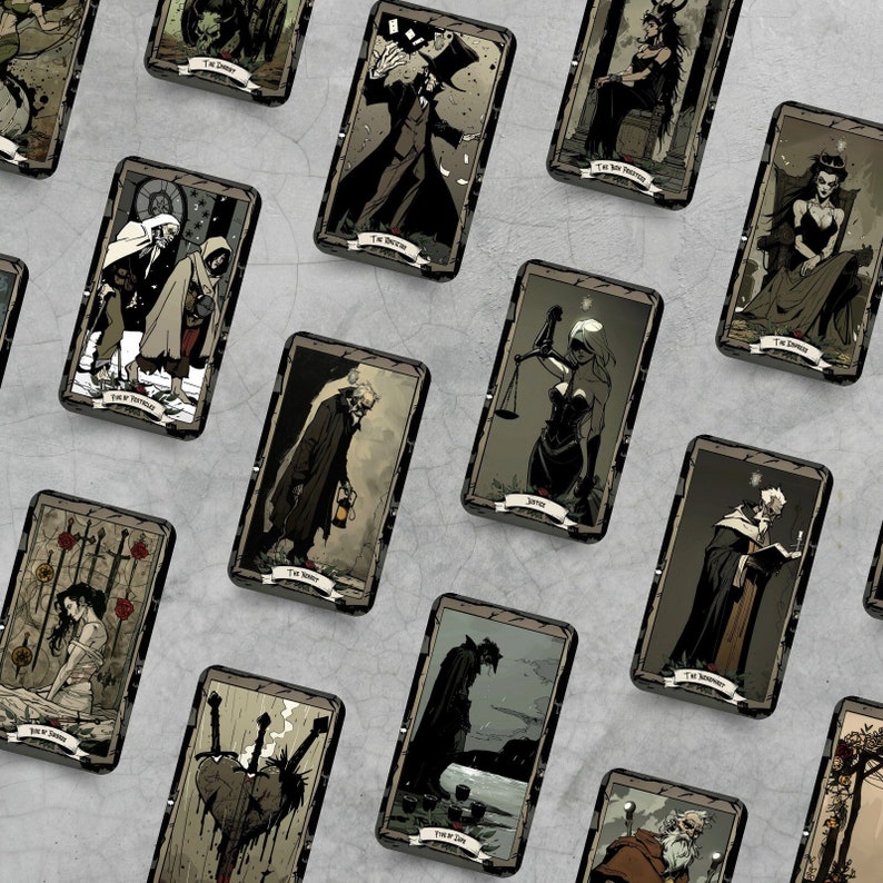 Medieval Gothic Tarot Deck, Post-apocalyptic Tarot Cards, Dark Tarot ...