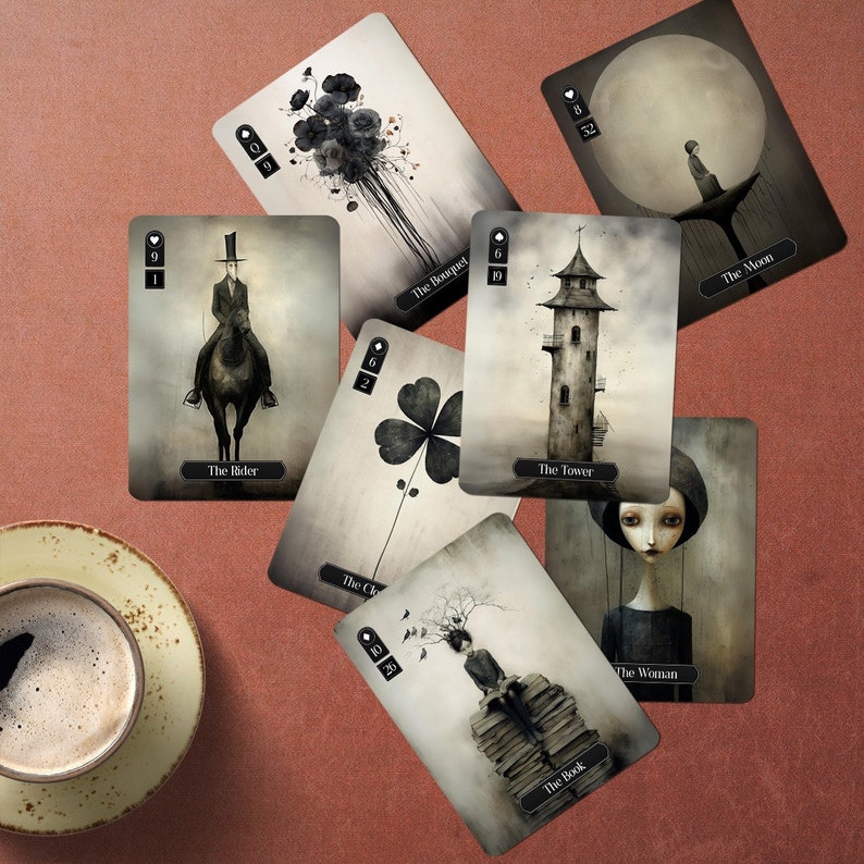 Mystical Lenormand Cards, Gothic Oracle Card, Petit Lenormand, Grand ...