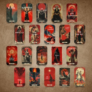 Retro Poster Tarot Deck, Red Tarot Cards, RSW Based Tarot, Black Tarot ...