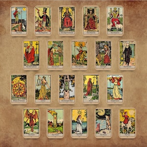 Vintage Tarot Cards, Vintage Tarot Deck, Old Tarot Deck, Old Tarot Cards, Antique Looking Tarot ...