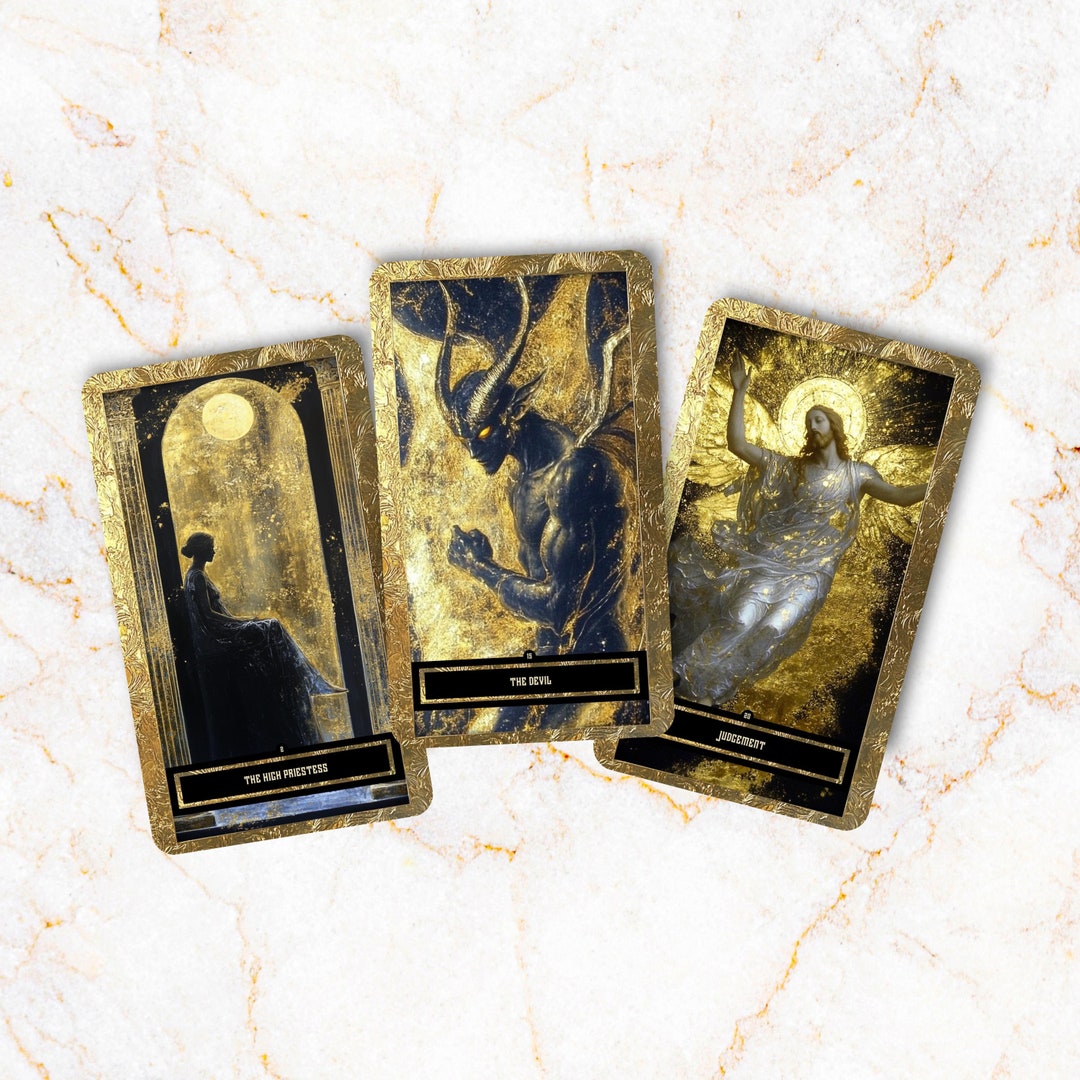 Golden Luxurious Tarot Deck, Elegant Baroque Tarot Cards, Rider Waite ...