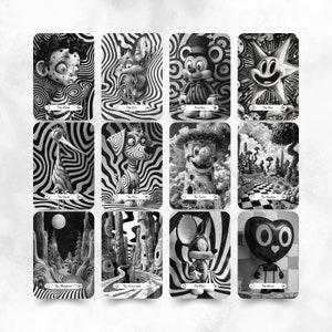 Cartoon Lenormand Deck, Rubber Hose Oracle Card, Optical Illusion ...