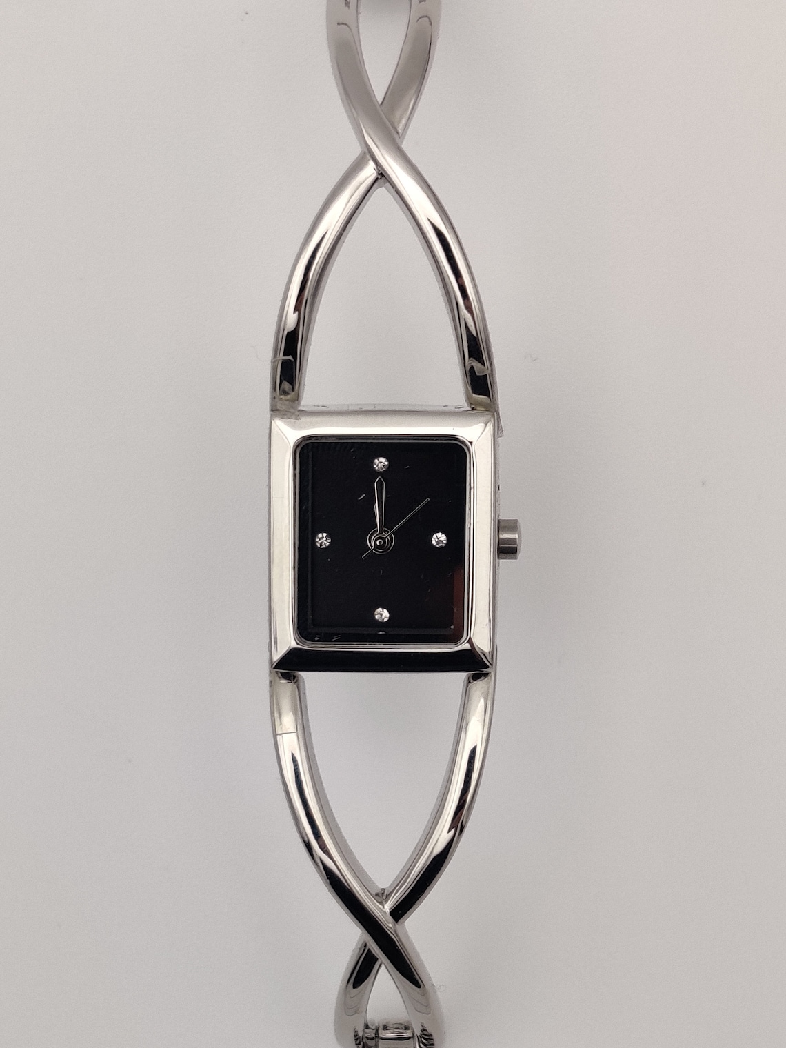 Minimalist Silver Tone Black Square Dial Watch - Etsy
