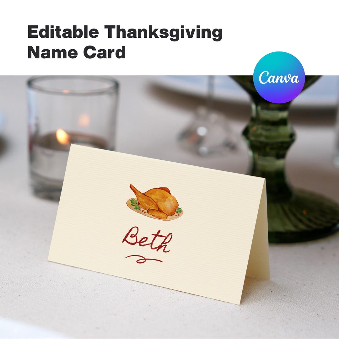 Editable Thanksgiving Name Cards Thanksgiving Party Place Cards ...