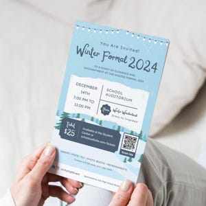 Editable Winter Event Invitation & Ticket Templates Winter School Dance ...