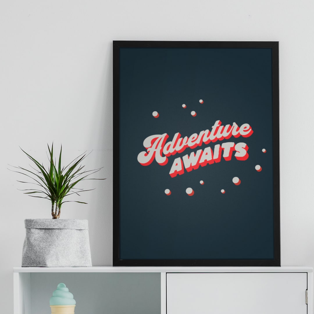 Adventure Awaits Poster, Hallway Decor, Vintage Travel Poster ...