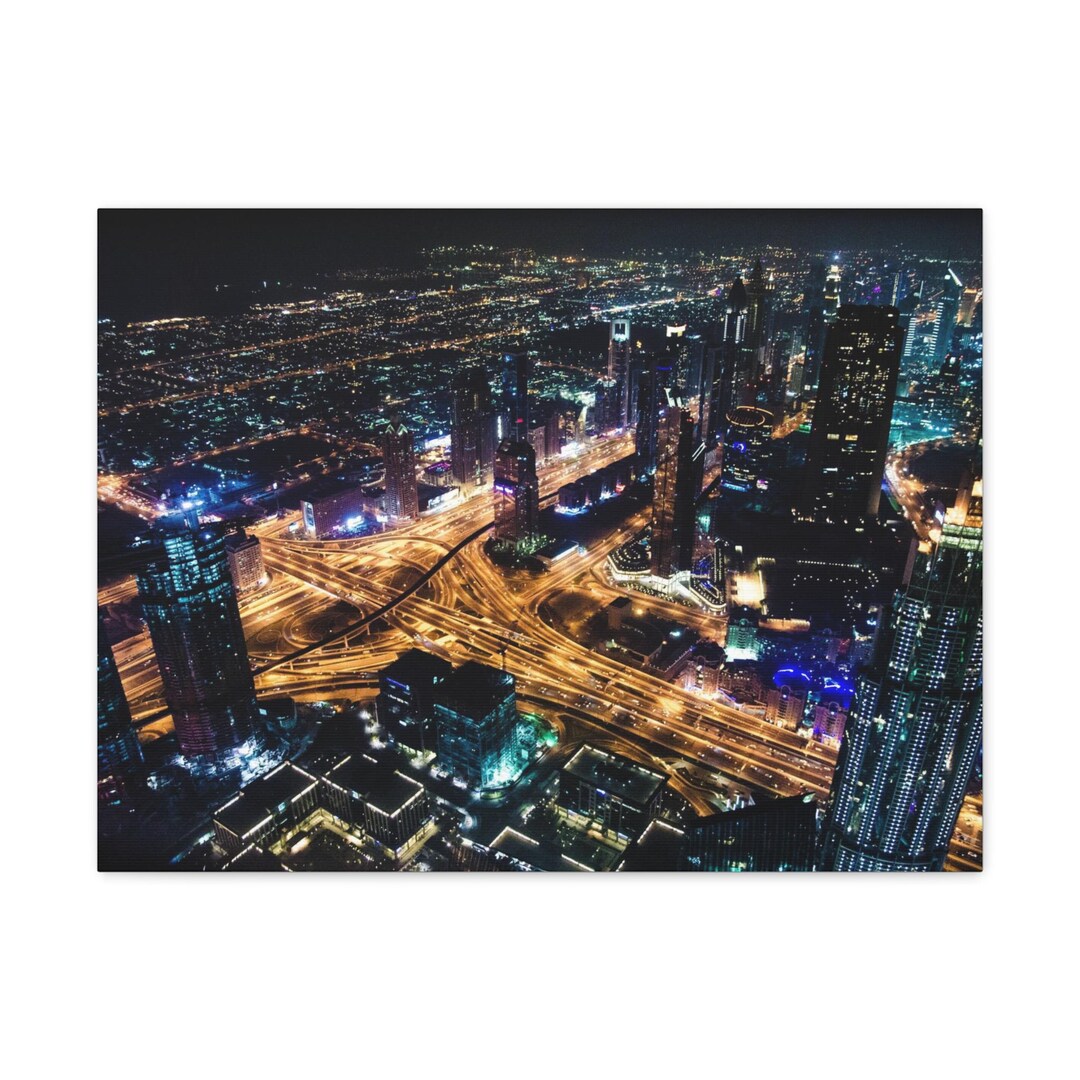 Dubai Nightscapes: Intersection Alive With the Blue and White ...