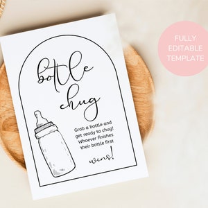 Baby Shower Game | Bottle Chug | Oh Baby | Instant Download | Printable ...