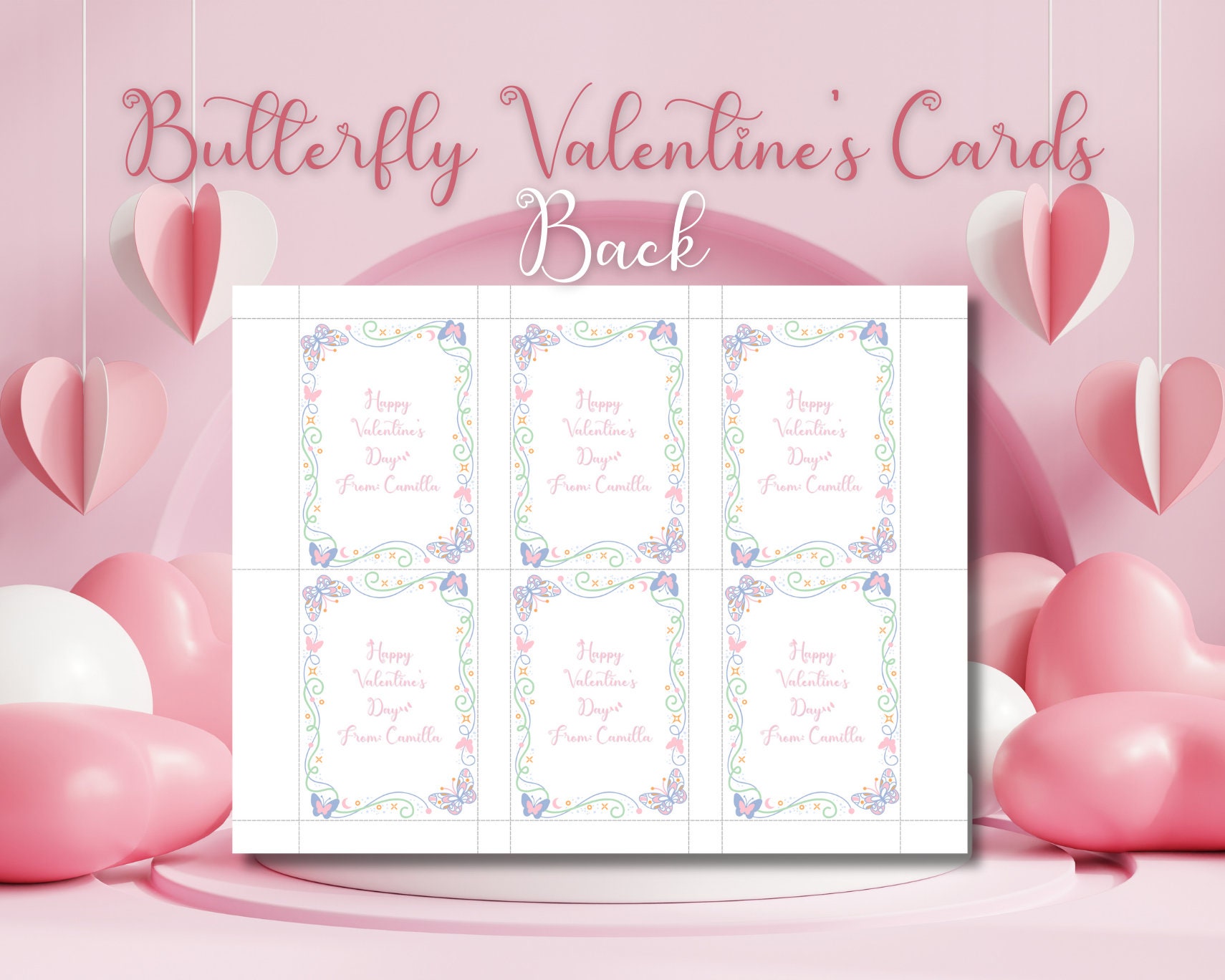 Butterfly Valentine's Day Template | Valentine's Day Card | Valentine ...