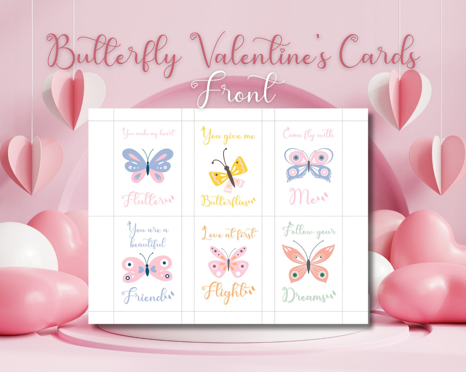 Butterfly Valentine's Day Template | Valentine's Day Card | Valentine ...