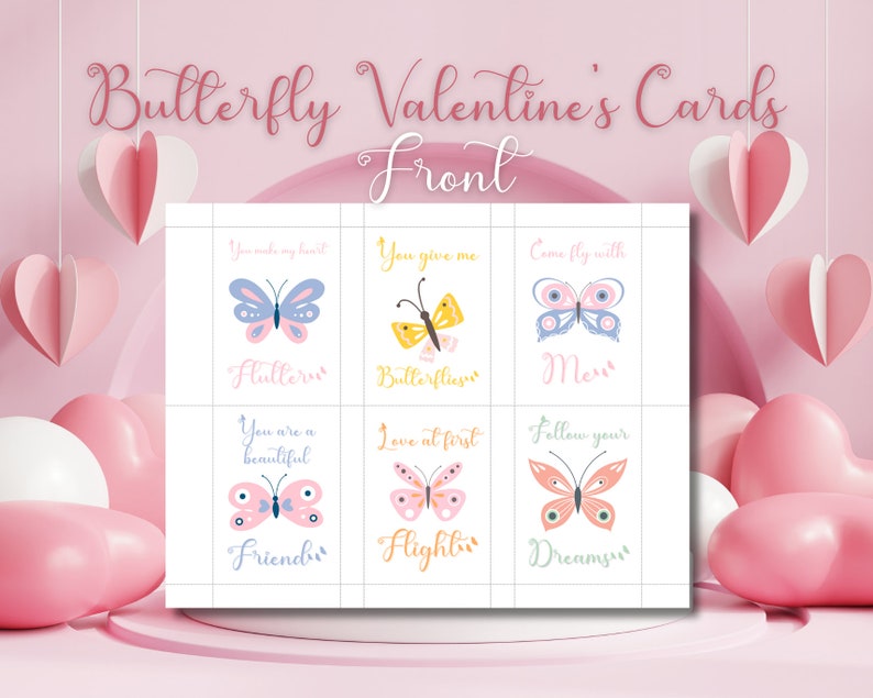 Butterfly Valentine's Day Template | Valentine's Day Card | Valentine ...