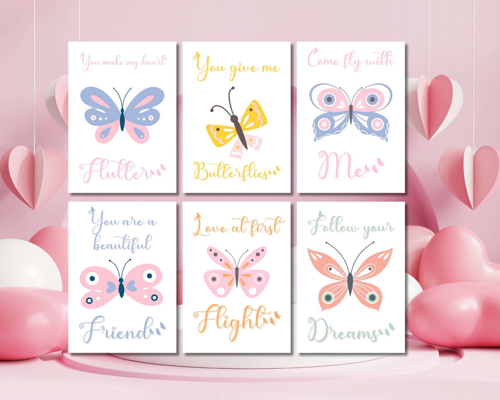 Butterfly Valentine's Day Template Valentine's Day Card Valentine Gift ...