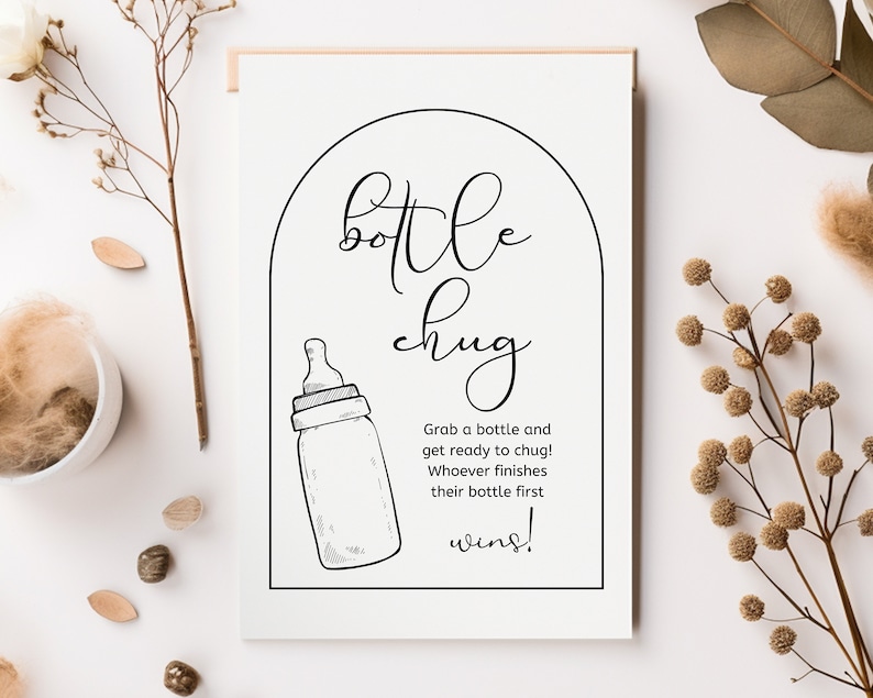 Baby Shower Game | Bottle Chug | Oh Baby | Instant Download | Printable ...