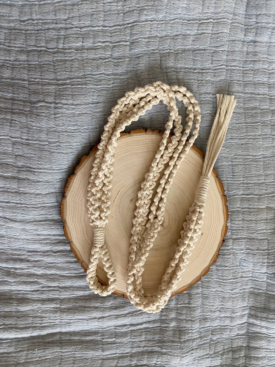 Macrame Hanging With Wood Slab - Etsy