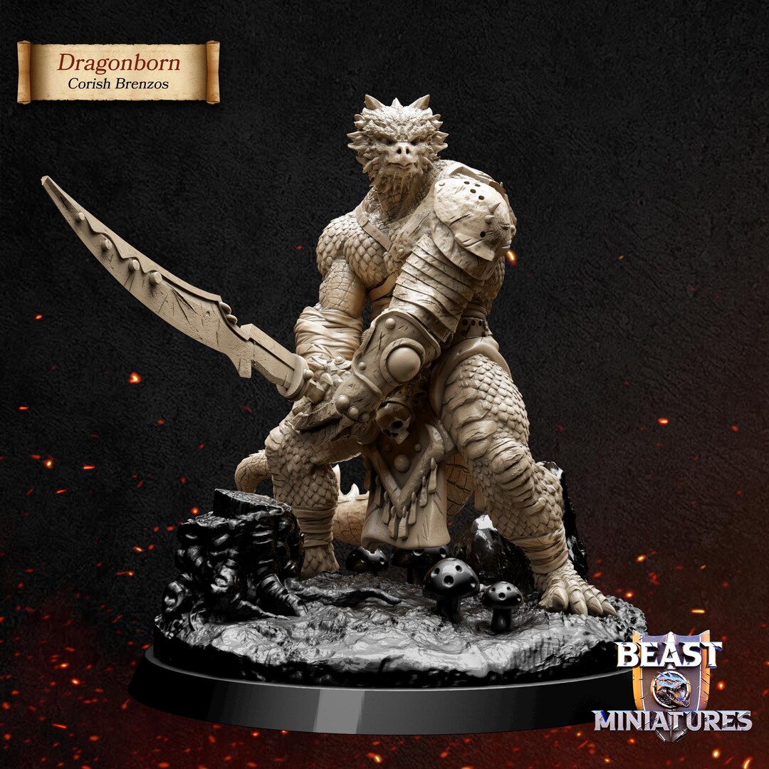 Dragonborn Brute Beast Miniatures Dungeons and Dragons Tabletop Role ...