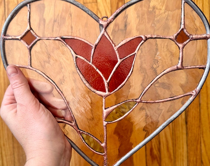 Flower Love Stained Glass - Etsy