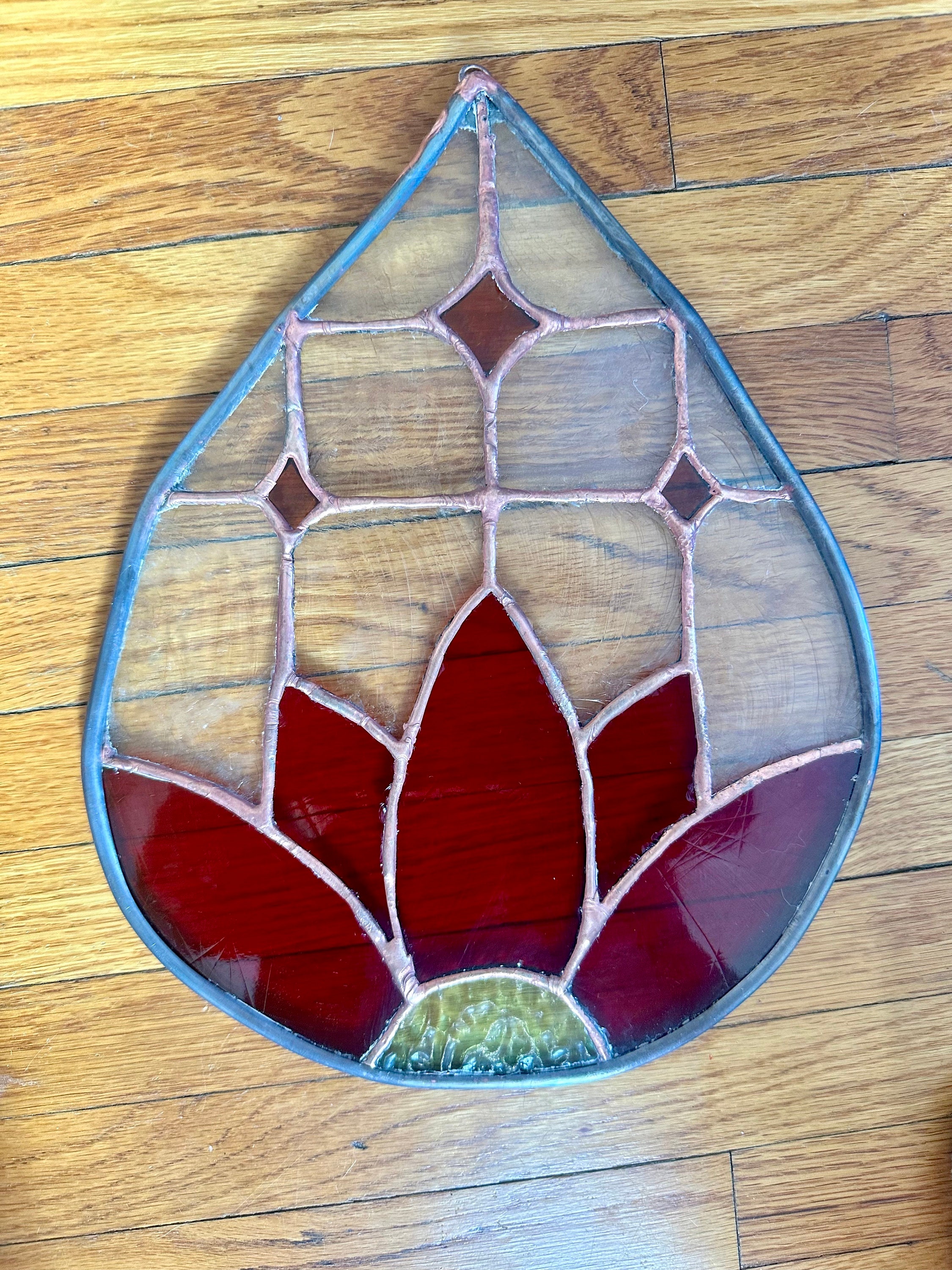 Teardrop Flower Stained Glass - Etsy