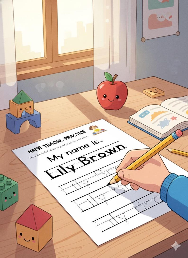 Personalized Name Tracing Worksheet: Kids Handwriting Practice (digital ...
