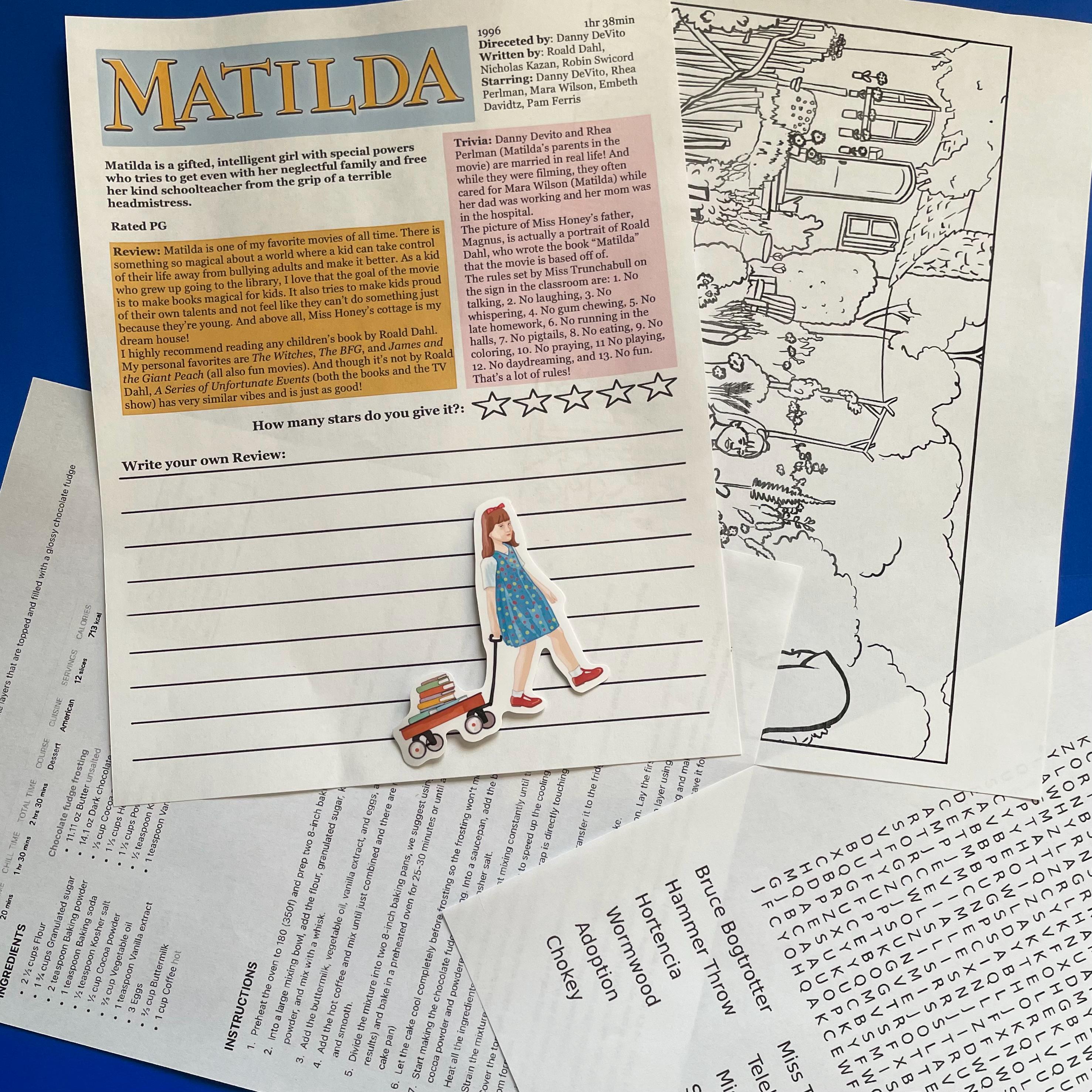 Matilda Movie Activity and Sticker Set Digital Files - Etsy