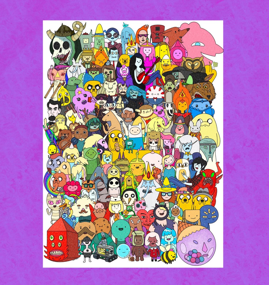 Adventure Time! Every Character Poster - Etsy