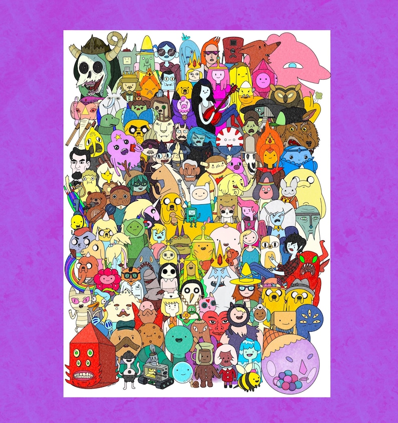 Adventure Time! Every Character Poster - Etsy
