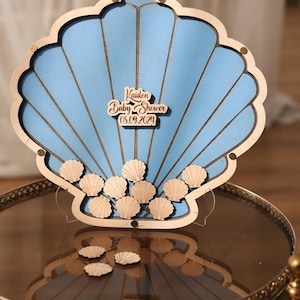 Sea Shell Baby Shower Guest Book Shell Drop Box Baby Shower Guest Book ...