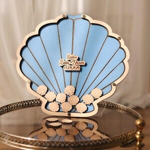 Sea Shell Baby Shower Guest Book Shell Drop Box Baby Shower Guest Book ...