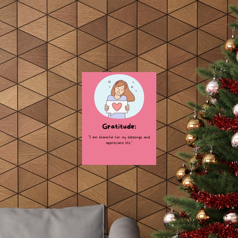 Printable Gratitude Affirmation Poster: Cultivate Thankfulness for ...