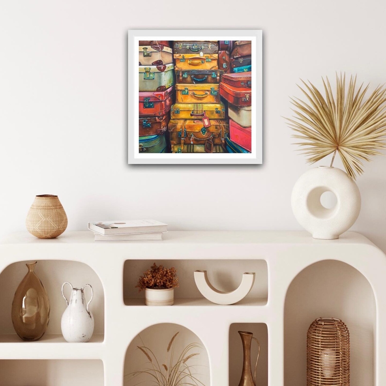 Vintage Suitcase Print, Suitcase Print, Wall Art Print. Original ...