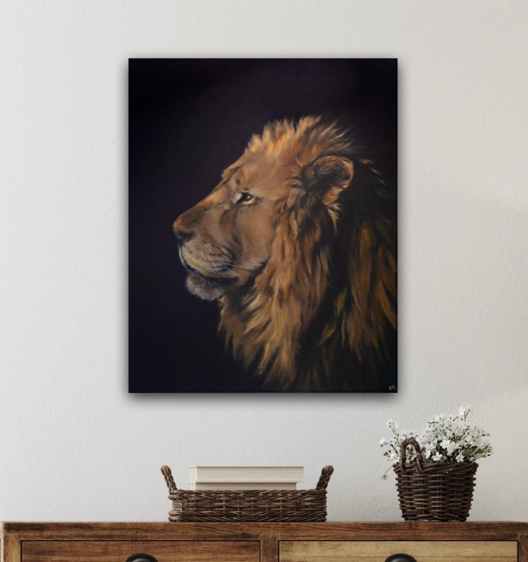 Lion Painting.original Painting. Oil Painting. Evachenart. Fine Art ...