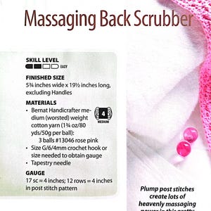 PDF CROCHET PATTERN: Shower Back Washcloth Crochet Pattern, Back ...