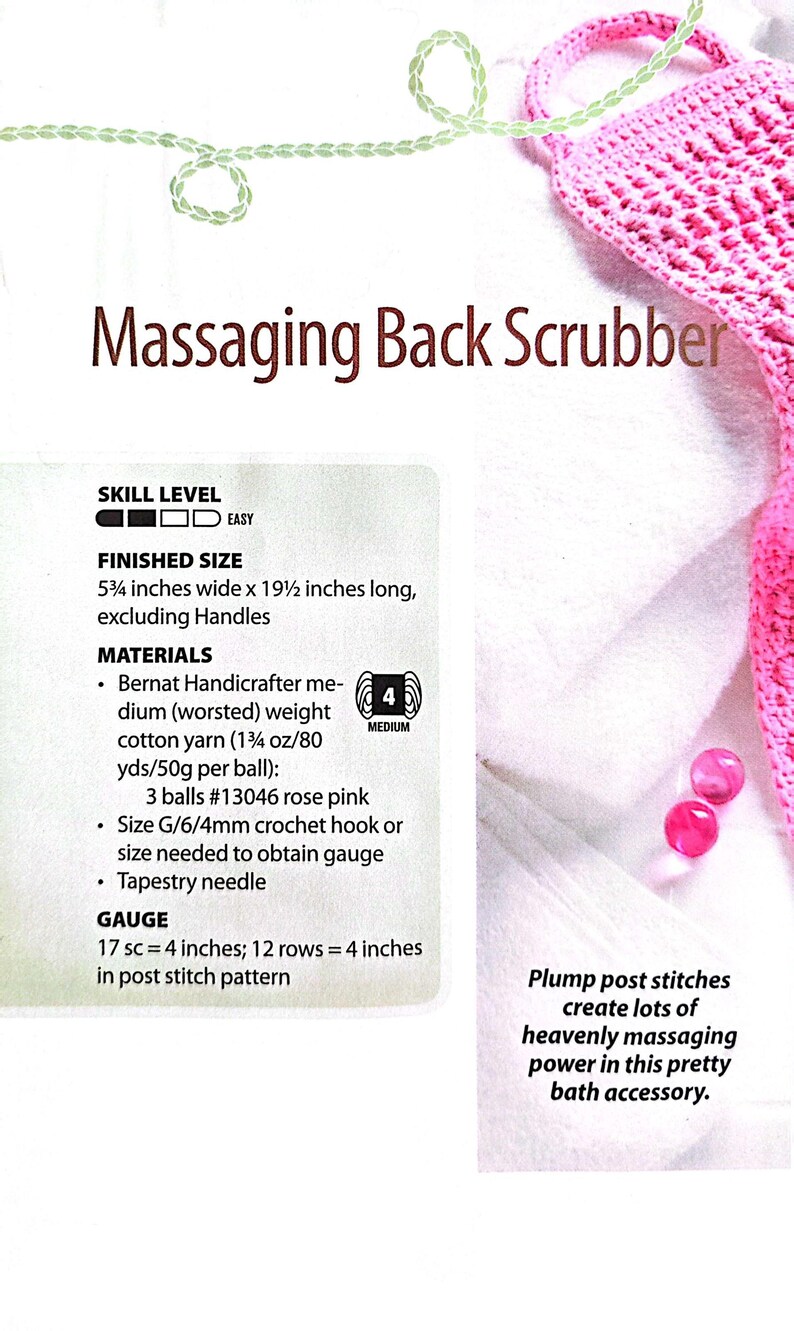 PDF CROCHET PATTERN: Shower Back Washcloth Crochet Pattern, Back ...