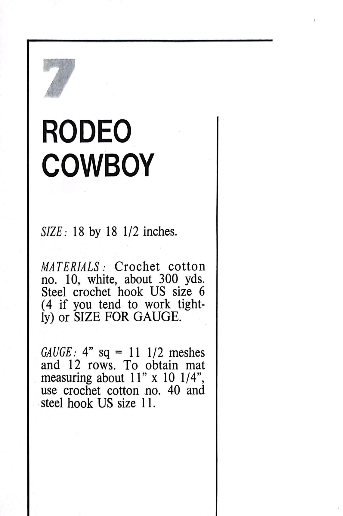 PDF CROCHET PATTERN: 1990 Rodeo Cowboy Pillow Crochet Pattern, Vintage ...