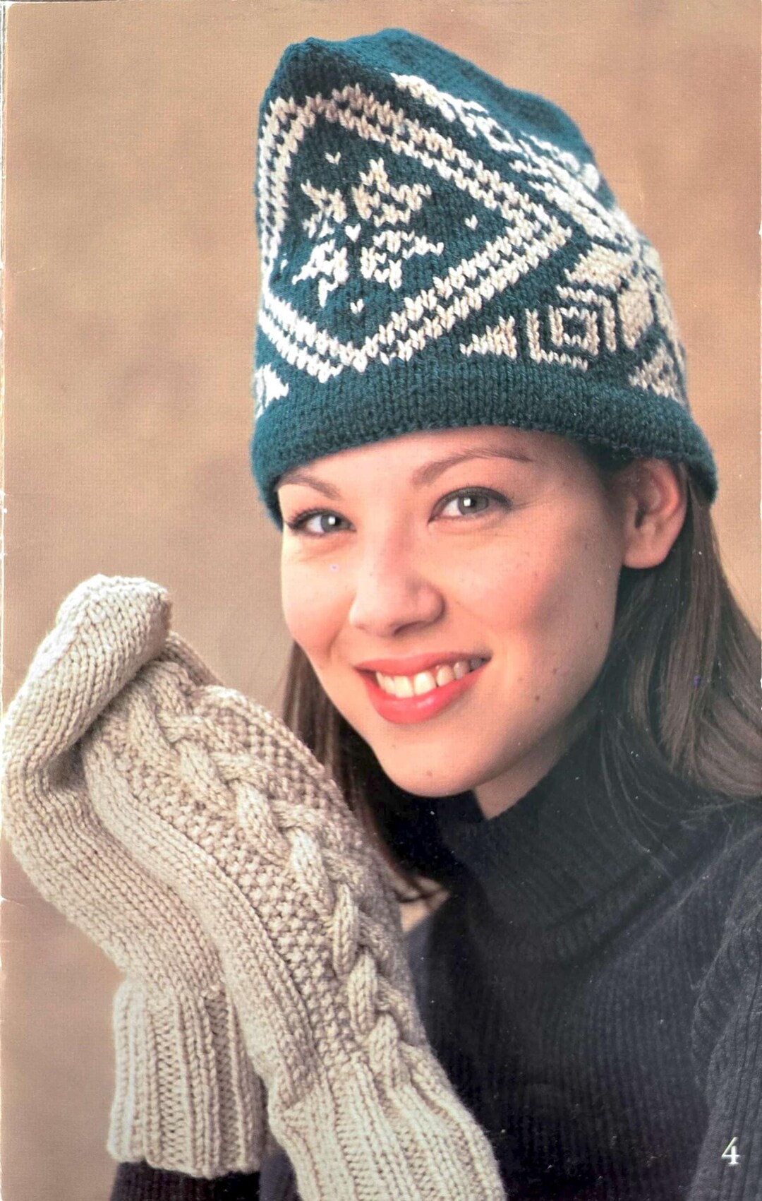 PDF KNIT PATTERN: 1999 Snowflake Hat and Cable Mitts Knit Pattern ...