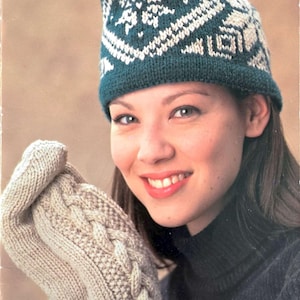 PDF KNIT PATTERN: 1999 Snowflake Hat and Cable Mitts Knit Pattern ...
