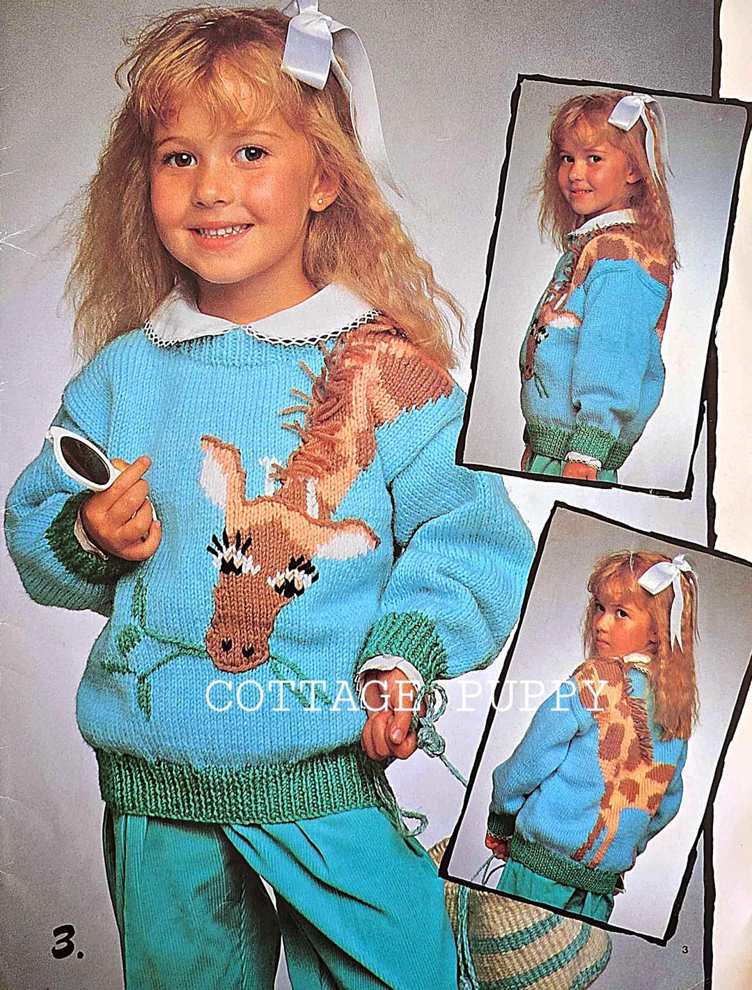 PDF KNIT PATTERN: 1988 Tall Story Giraffe Sweater Knit Pattern, Kids ...