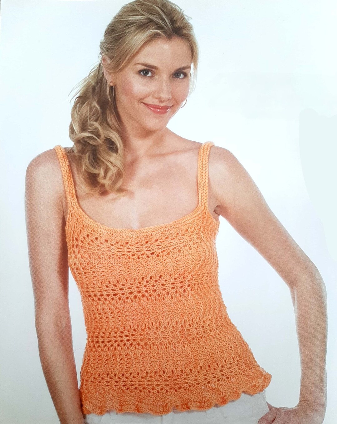 PDF KNIT PATTERN: Tank Top Knitting Pattern, Simple Camisole Knitting ...