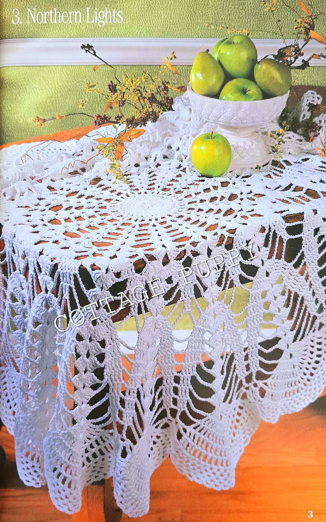 PDF CROCHET PATTERN: 2001 Northern Lights Tablecloth Crochet Pattern ...