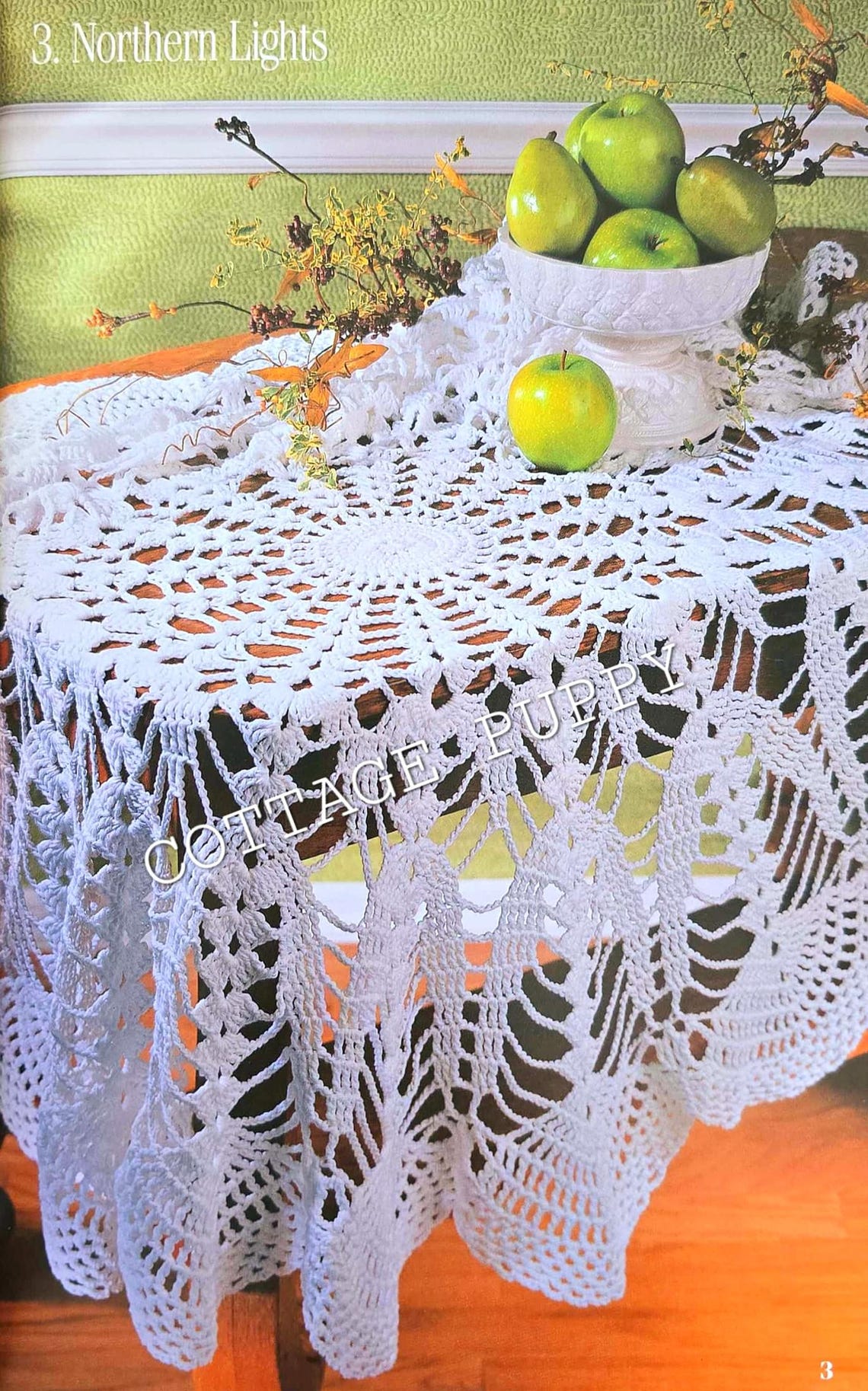 PDF CROCHET PATTERN: 2001 Northern Lights Tablecloth Crochet Pattern ...