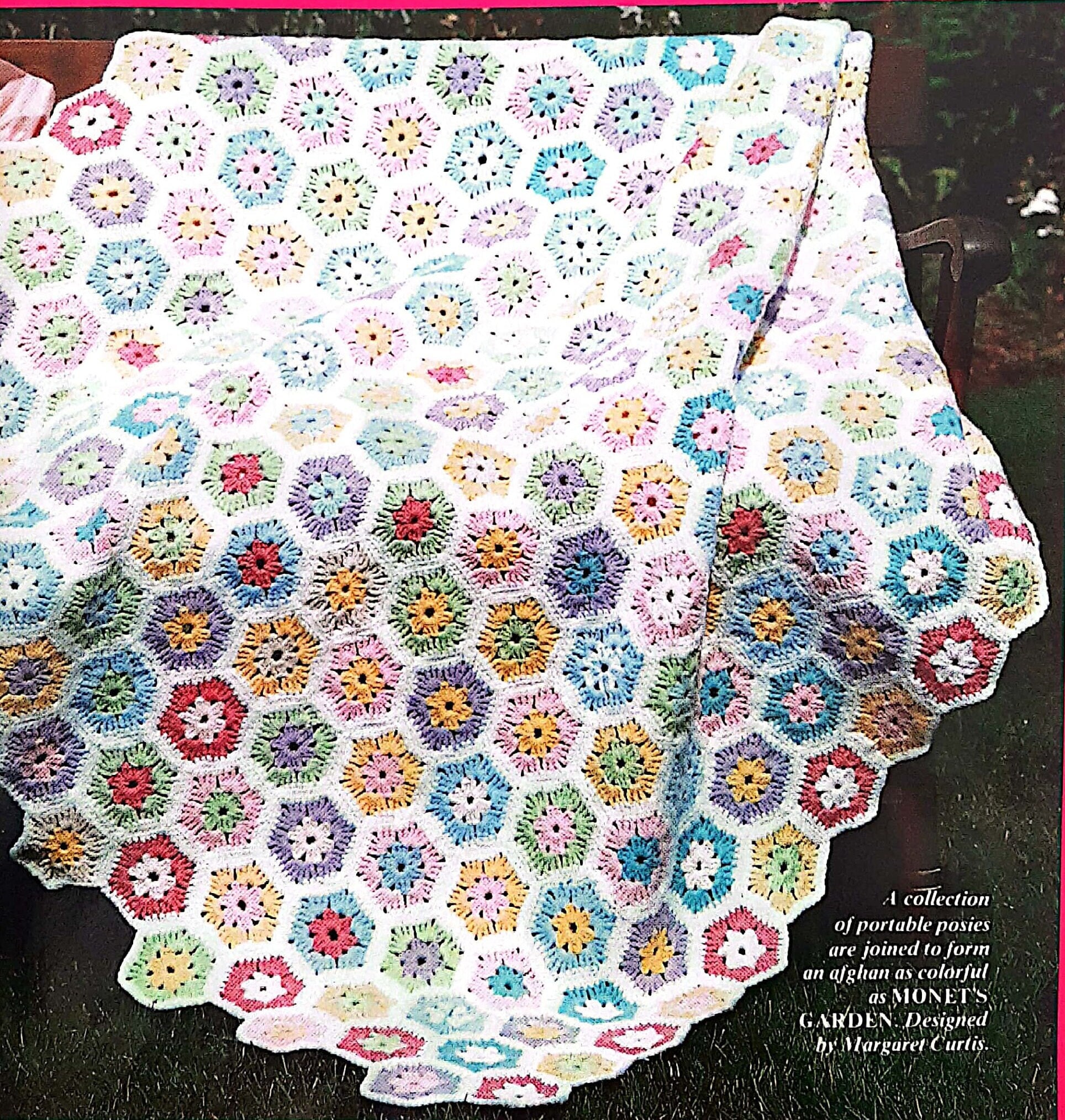 PDF CROCHET: Monet's Garden Afghan Crochet Pattern, Vintage Crochet ...