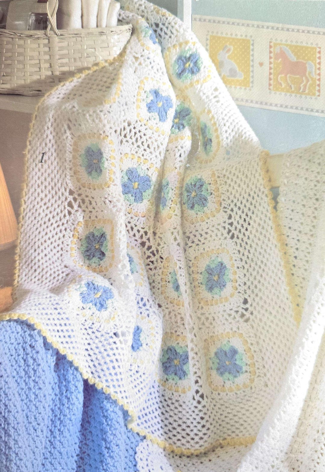 PDF CROCHET PATTERN: 1992 Forget Me Not Blanket Crochet Pattern ...