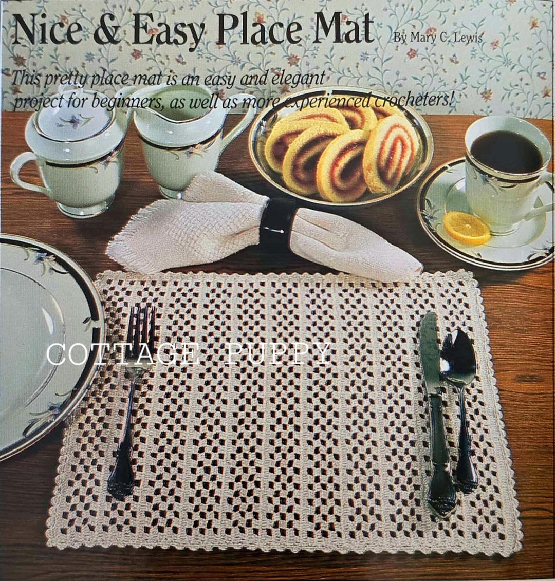 PDF CROCHET PATTERN: 1994 Simple Placemat Crochet Pattern, Placemat ...