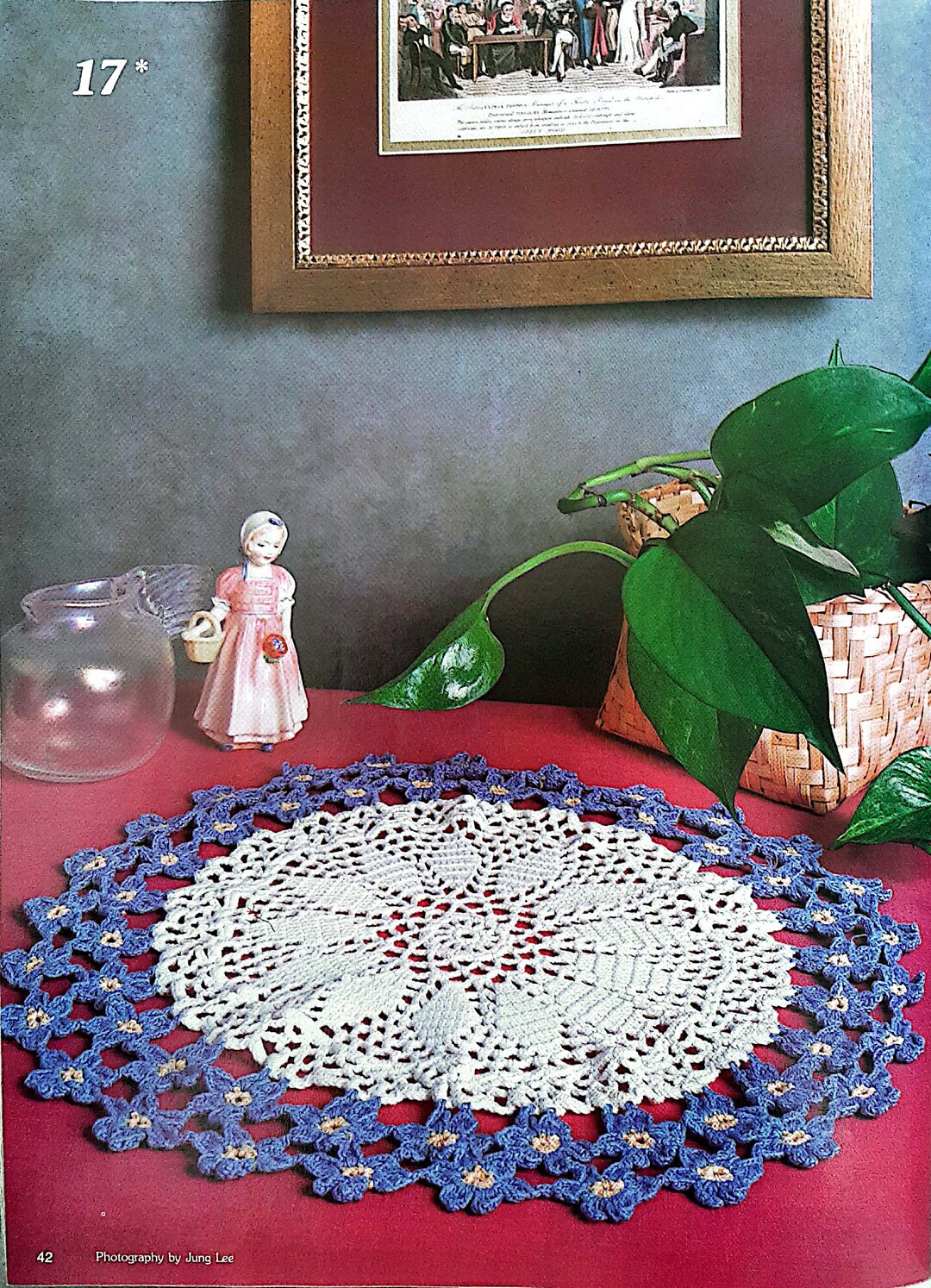 PDF CROCHET PATTERN: 1985 Forget Me Not Doily, Vintage Crochet Pattern ...