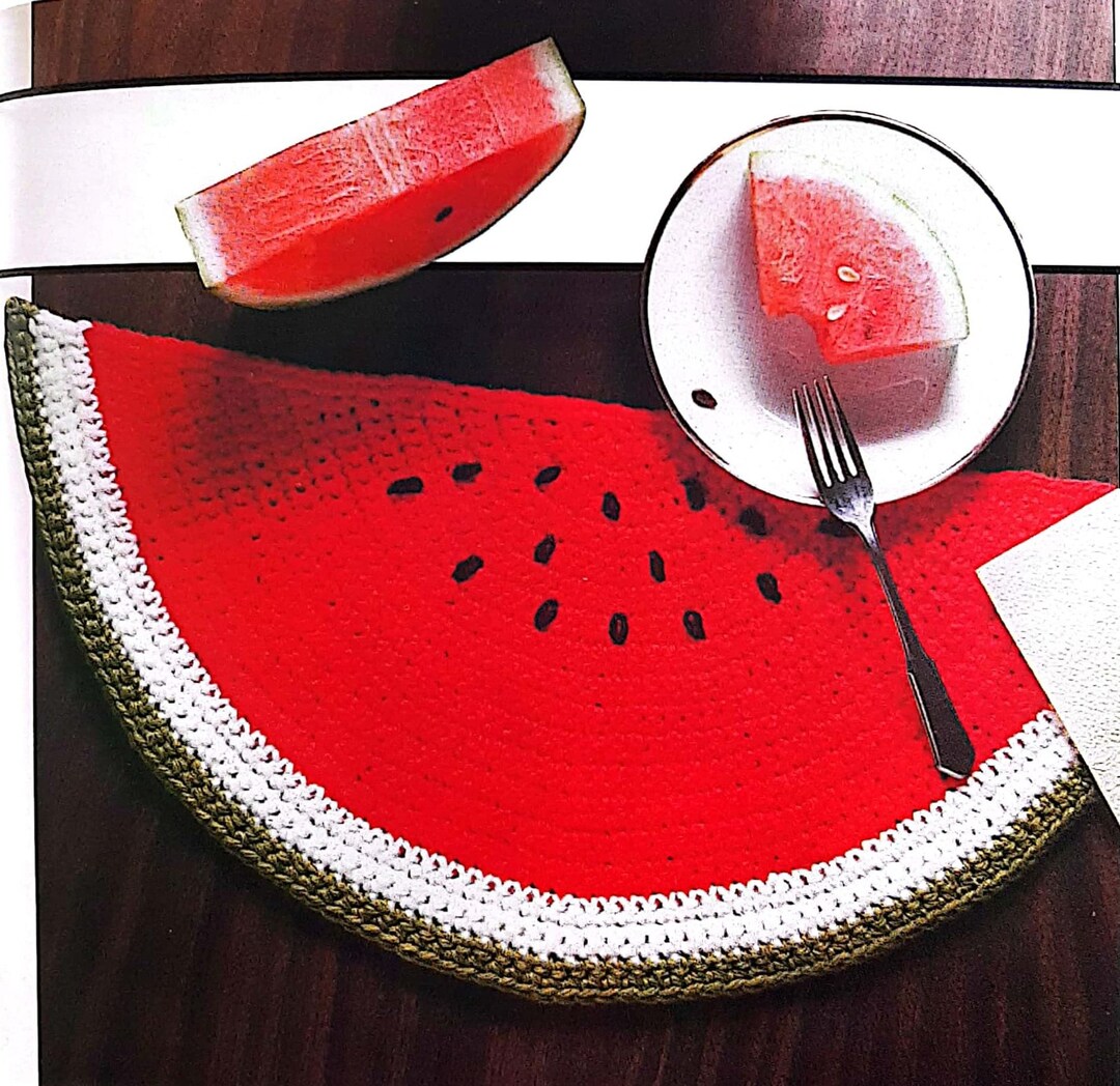 PDF CROCHET PATTERN: 1984 Watermelon Placemat Crochet Pattern ...