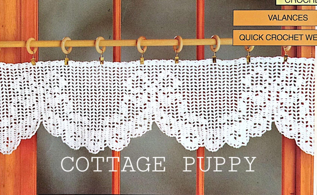 PDF CROCHET PATTERN: Vintage Filet Bow Curtain Crochet Pattern ...