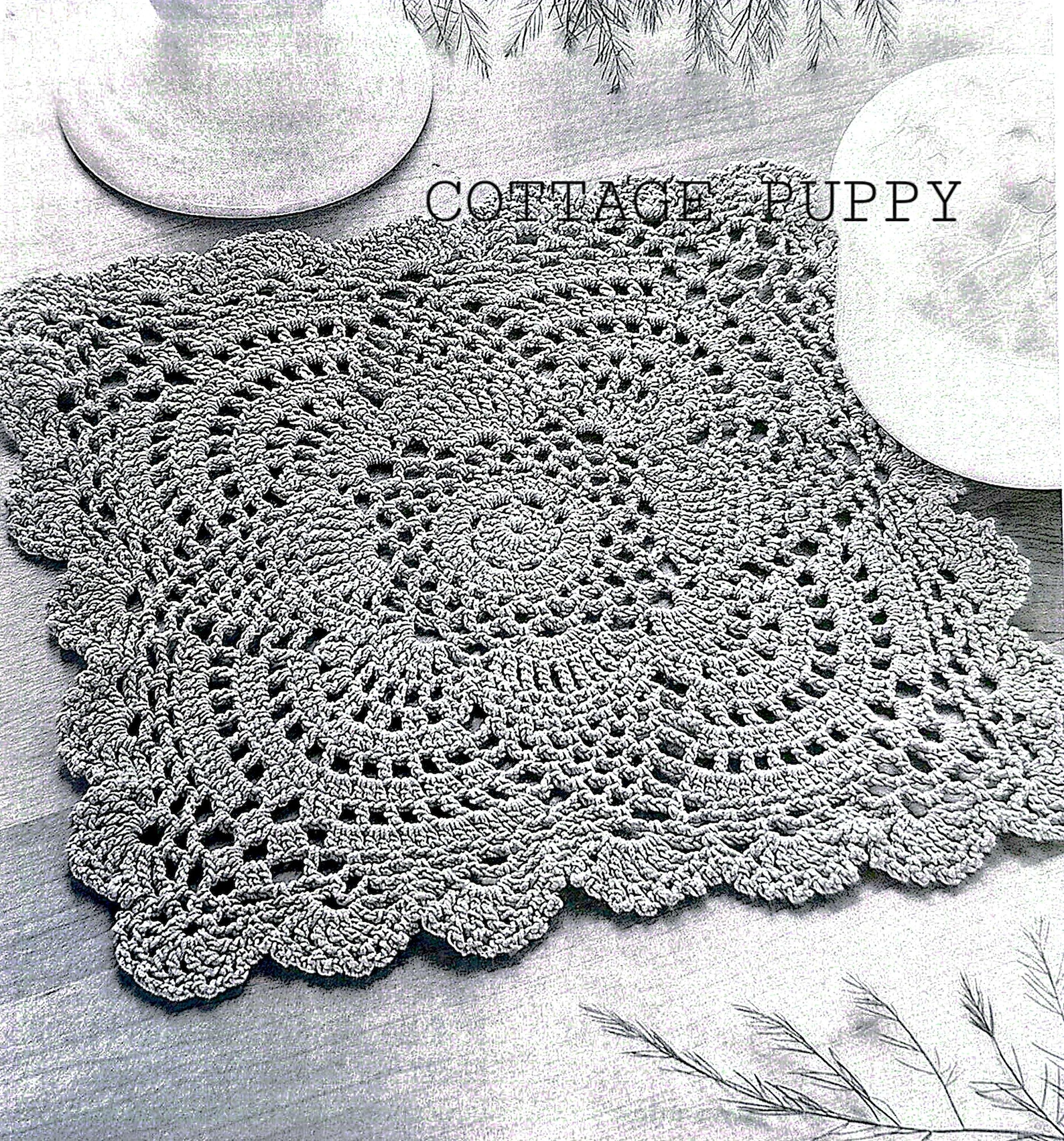 PDF CROCHET PATTERN: Vintage Square Doily Crochet Pattern, Vintage ...