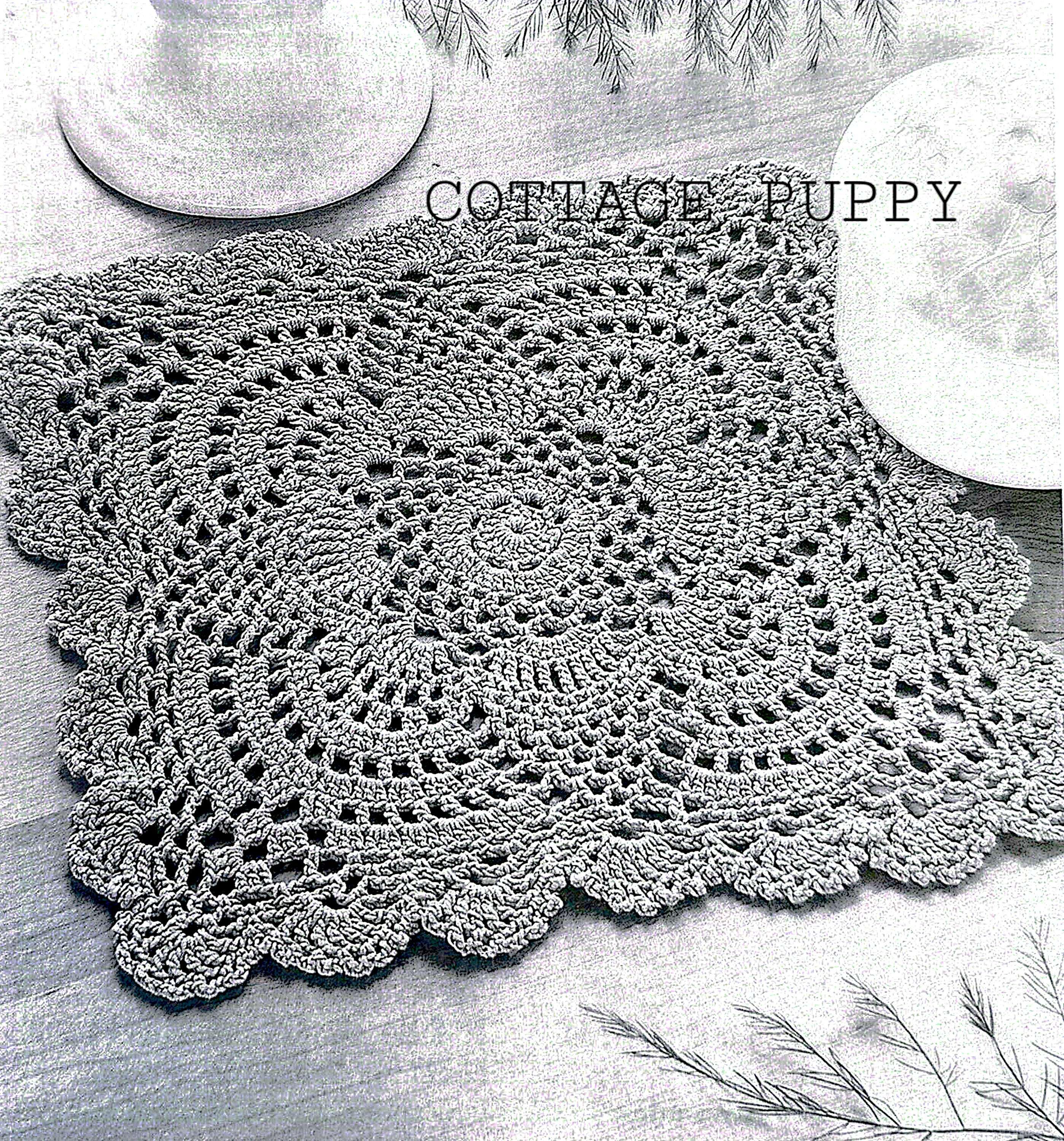 PDF CROCHET PATTERN: Vintage Square Doily Crochet Pattern, Vintage ...