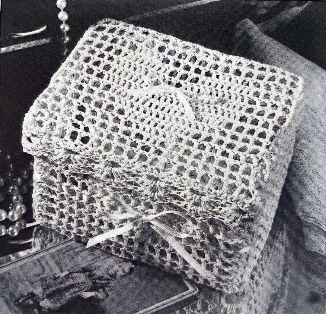 PDF CROCHET PATTERN: 1990 Filet Heart Box Crochet Pattern, Vintage ...