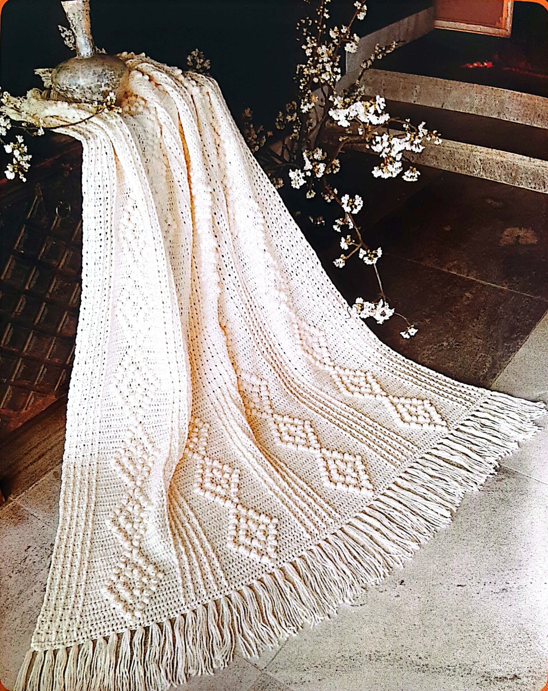 PDF CROCHET PATTERN: Vintage Aran Afghan Crochet Pattern, Vintage ...