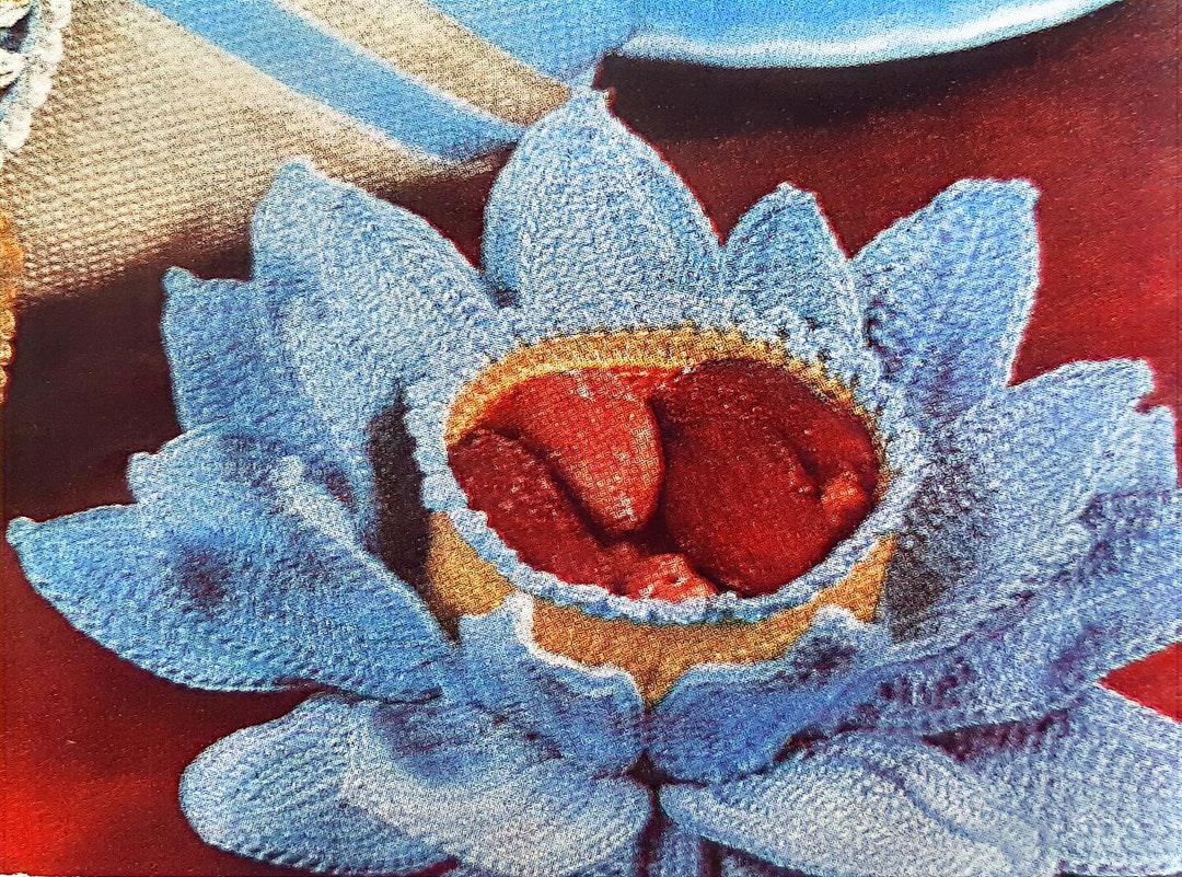 PDF CROCHET PATTERN: Vintage Waterlily Nut Cup Crochet Pattern, Flower ...